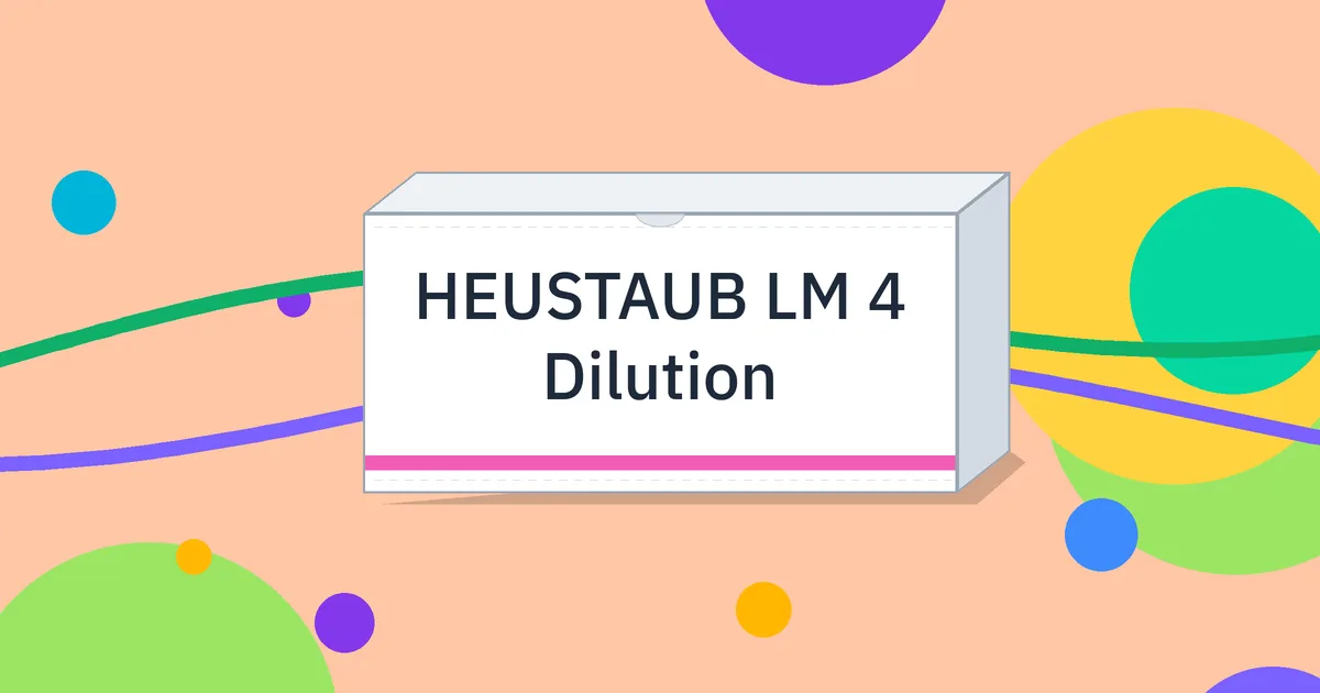 Symbolbild: Packung mit der Aufschrift HEUSTAUB LM 4 Dilution (PZN 12888249) – Verfügbarkeit und Bezug in Apotheken in Frankfurt am Main