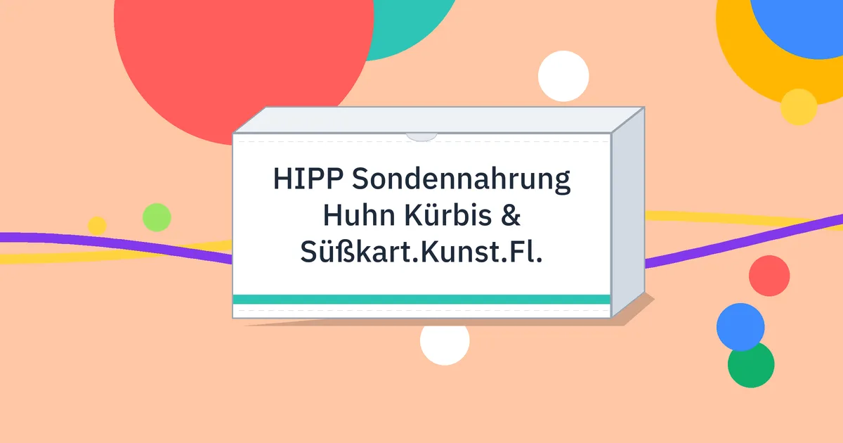 Symbolbild: Packung mit der Aufschrift HIPP Sondennahrung Huhn Kürbis & Süßkart.Kunst.Fl. (PZN 12896510) – Verfügbarkeit und Bezug in Apotheken in Frankfurt am Main