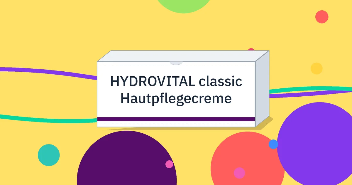 Symbolbild: Packung mit der Aufschrift HYDROVITAL classic Hautpflegecreme (PZN 15375510) – Verfügbarkeit und Bezug in Apotheken in Frankfurt am Main