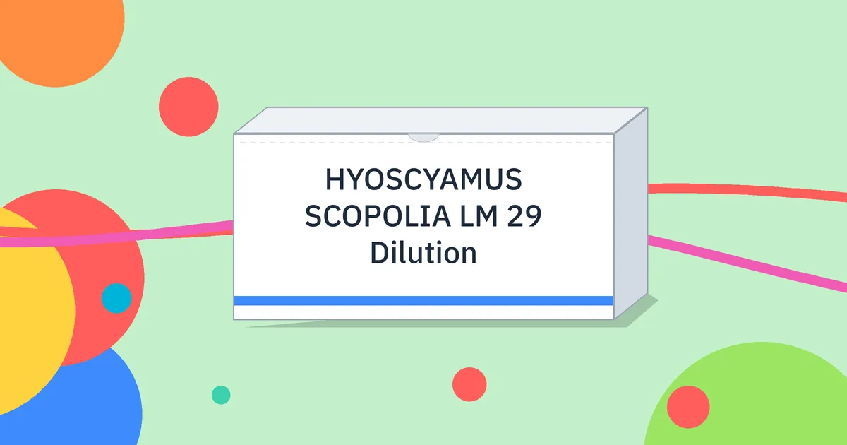 Symbolbild: Packung mit der Aufschrift HYOSCYAMUS SCOPOLIA LM 29 Dilution (PZN 13557891) – Verfügbarkeit und Bezug in Apotheken in Frankfurt am Main