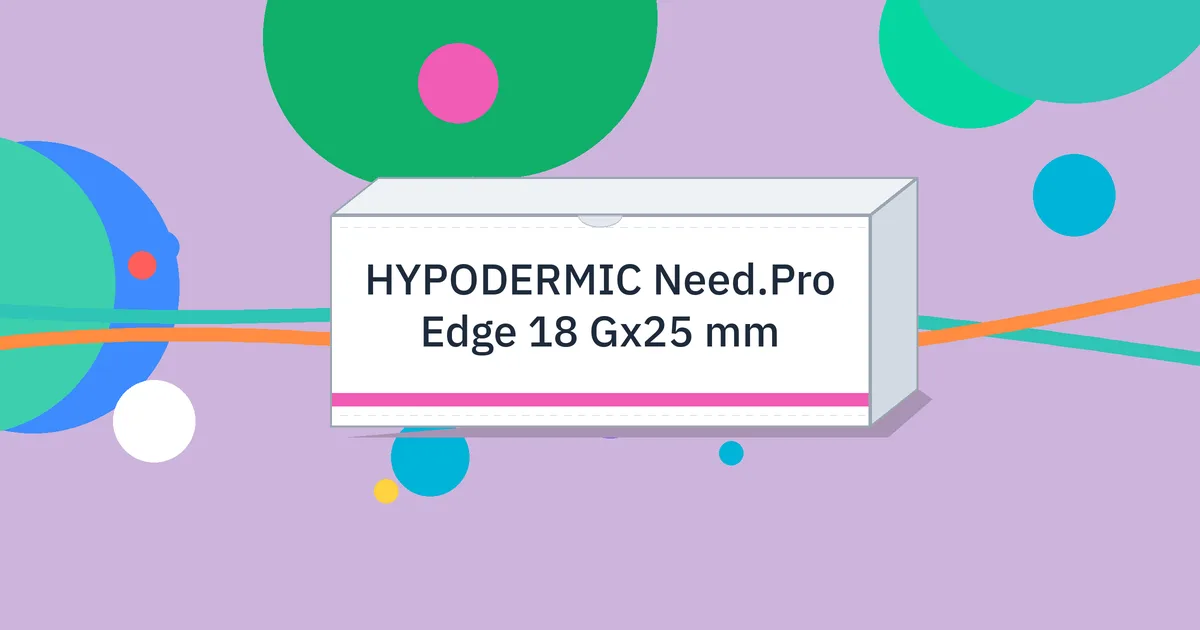 Symbolbild: Packung mit der Aufschrift HYPODERMIC Need.Pro Edge 18 Gx25 mm (PZN 09215535) – Verfügbarkeit und Bezug in Apotheken in Frankfurt am Main