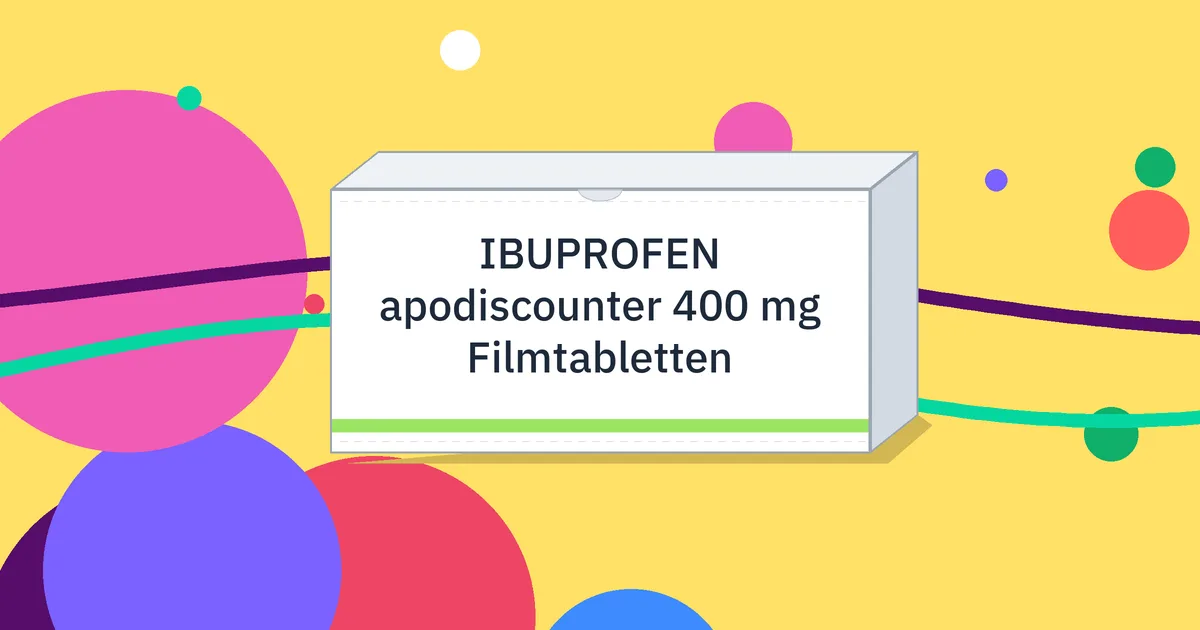 Symbolbild: Packung mit der Aufschrift IBUPROFEN apodiscounter 400 mg Filmtabletten (PZN 18413027) – Verfügbarkeit und Bezug in Apotheken in Frankfurt am Main