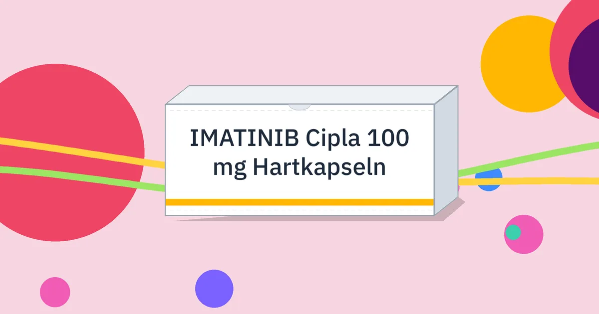 Symbolbild: Packung mit der Aufschrift IMATINIB Cipla 100 mg Hartkapseln (PZN 12544142) – Verfügbarkeit und Bezug in Apotheken in Frankfurt am Main
