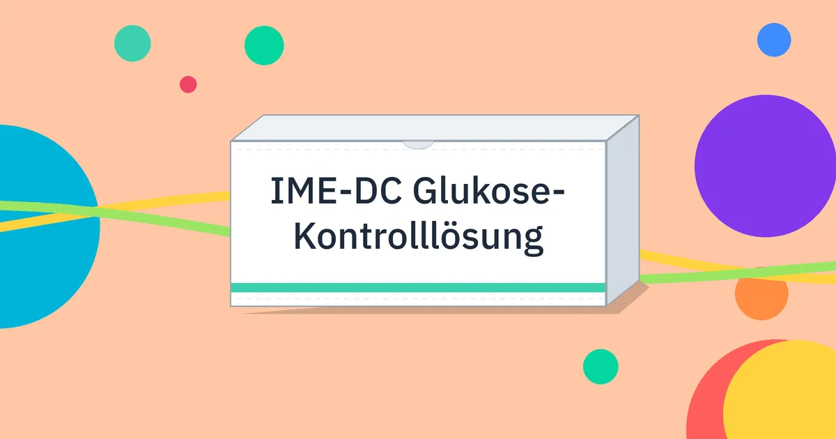 Symbolbild: Packung mit der Aufschrift IME-DC Glukose-Kontrolllösung (PZN 03941370) – Verfügbarkeit und Bezug in Apotheken in Frankfurt am Main