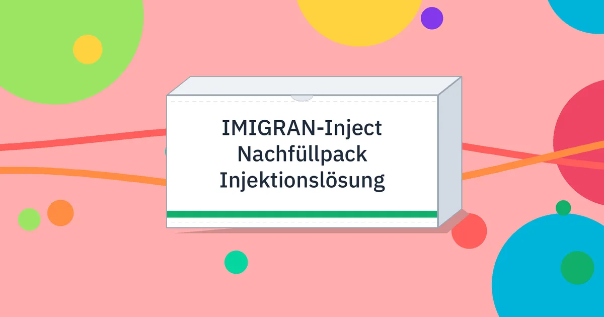 Symbolbild: Packung mit der Aufschrift IMIGRAN-Inject Nachfüllpack Injektionslösung (PZN 18230640) – Verfügbarkeit und Bezug in Apotheken in Frankfurt am Main
