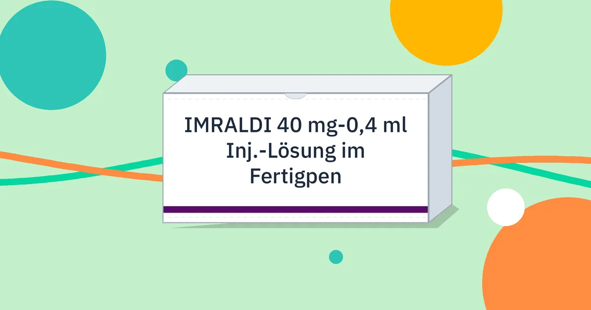 Symbolbild: Packung mit der Aufschrift IMRALDI 40 mg-0,4 ml Inj.-Lösung im Fertigpen (PZN 18411815) – Verfügbarkeit und Bezug in Apotheken in Frankfurt am Main