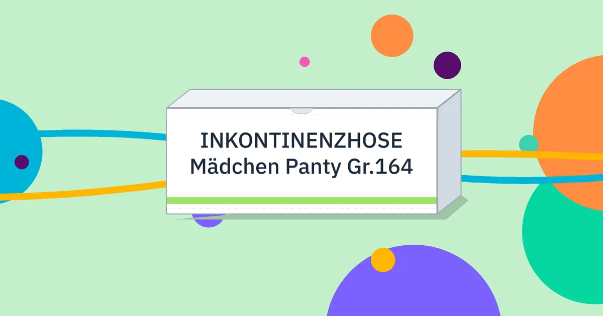 Symbolbild: Packung mit der Aufschrift INKONTINENZHOSE Mädchen Panty Gr.164 (PZN 02859637) – Verfügbarkeit und Bezug in Apotheken in Frankfurt am Main