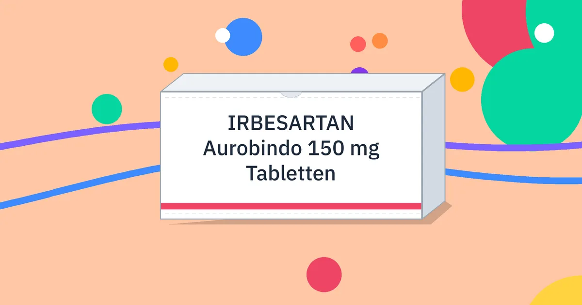 Symbolbild: Packung mit der Aufschrift IRBESARTAN Aurobindo 150 mg Tabletten (PZN 02723820) – Verfügbarkeit und Bezug in Apotheken in Frankfurt am Main