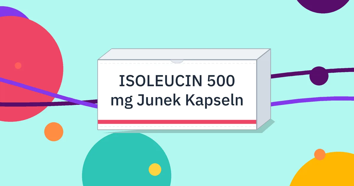 Symbolbild: Packung mit der Aufschrift ISOLEUCIN 500 mg Junek Kapseln (PZN 00133735) – Verfügbarkeit und Bezug in Apotheken in Frankfurt am Main