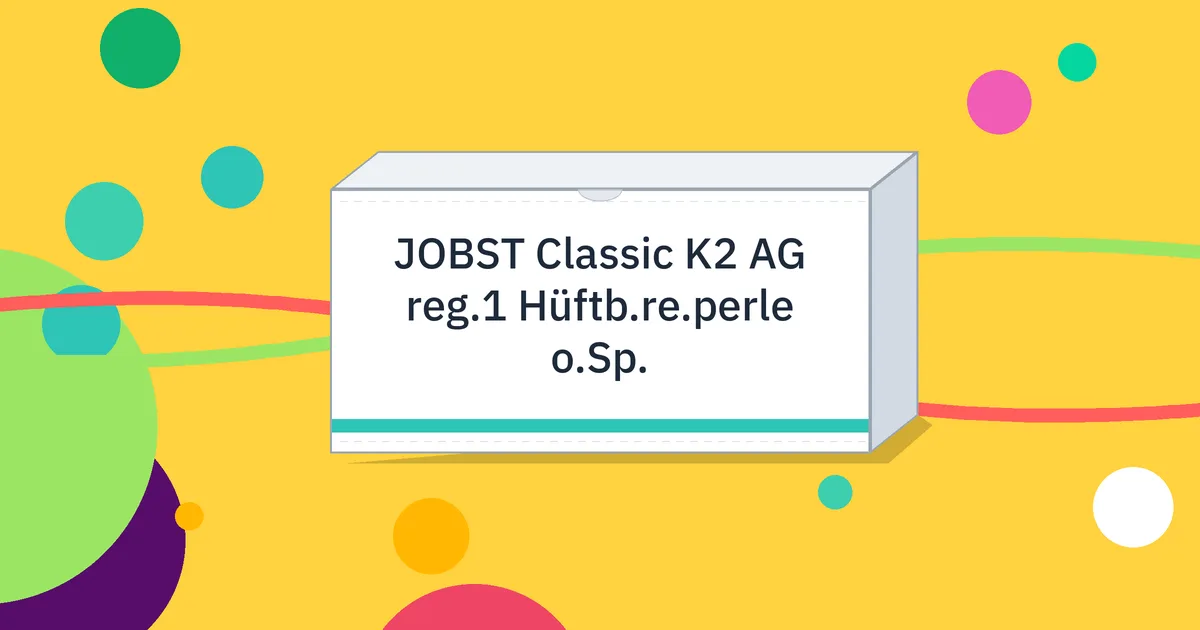 Symbolbild: Packung mit der Aufschrift JOBST Classic K2 AG reg.1 Hüftb.re.perle o.Sp. (PZN 13067253) – Verfügbarkeit und Bezug in Apotheken in Frankfurt am Main