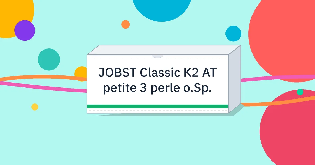 Symbolbild: Packung mit der Aufschrift JOBST Classic K2 AT petite 3 perle o.Sp. (PZN 10728613) – Verfügbarkeit und Bezug in Apotheken in Frankfurt am Main