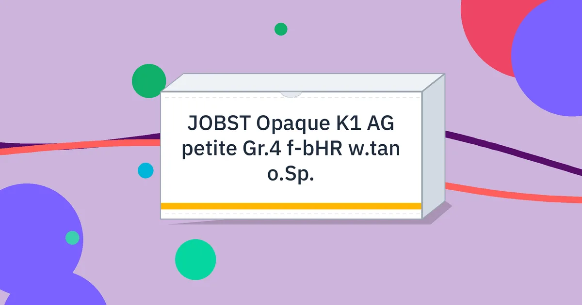 Symbolbild: Packung mit der Aufschrift JOBST Opaque K1 AG petite Gr.4 f-bHR w.tan o.Sp. (PZN 16269968) – Verfügbarkeit und Bezug in Apotheken in Frankfurt am Main