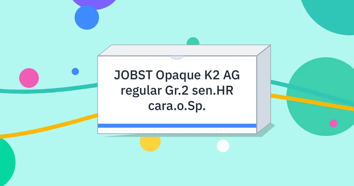 Symbolbild: Packung mit der Aufschrift JOBST Opaque K2 AG regular Gr.2 sen.HR cara.o.Sp. (PZN 12142136) – Verfügbarkeit und Bezug in Apotheken in Frankfurt am Main