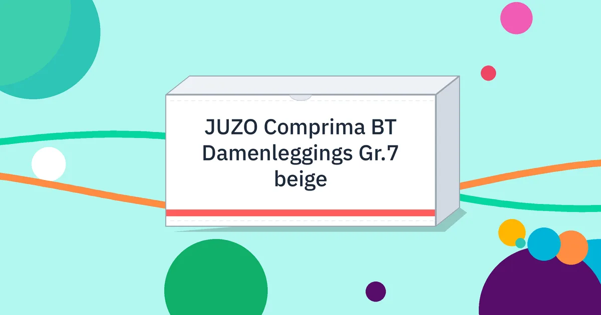Symbolbild: Packung mit der Aufschrift JUZO Comprima BT Damenleggings Gr.7 beige (PZN 20781749) – Verfügbarkeit und Bezug in Apotheken in Frankfurt am Main