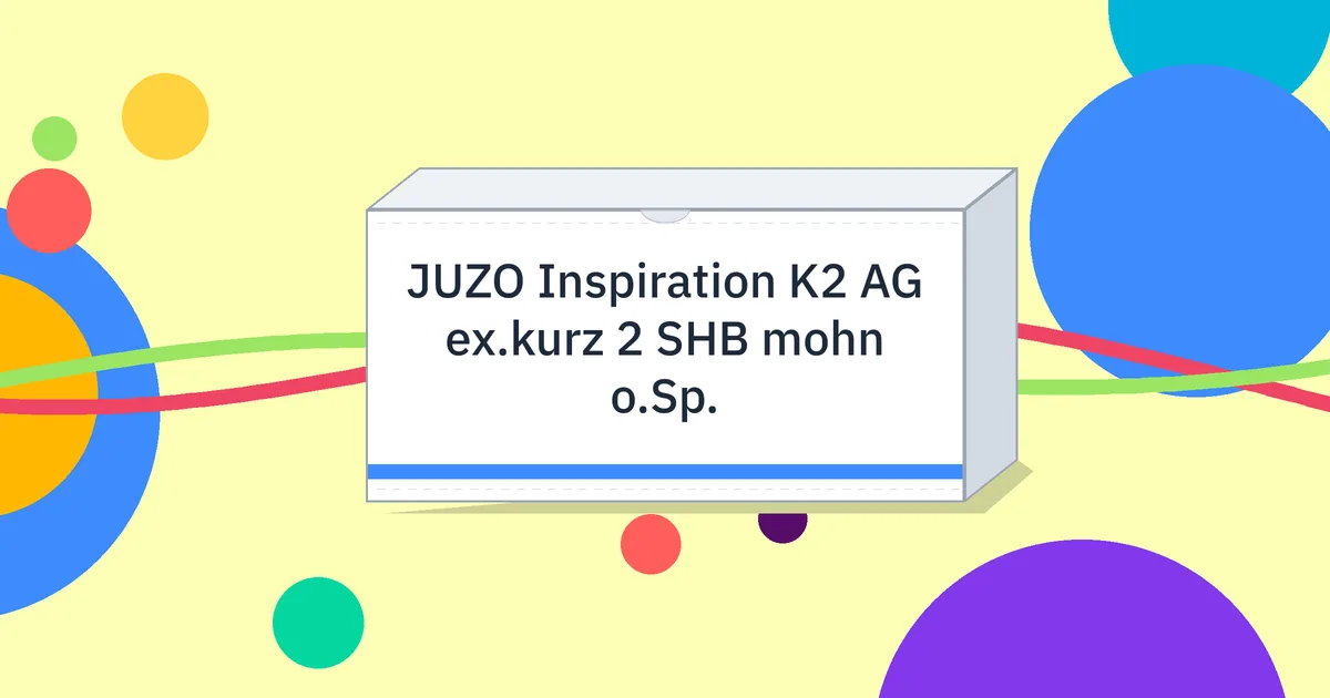Symbolbild: Packung mit der Aufschrift JUZO Inspiration K2 AG ex.kurz 2 SHB mohn o.Sp. (PZN 14924400) – Verfügbarkeit und Bezug in Apotheken in Frankfurt am Main