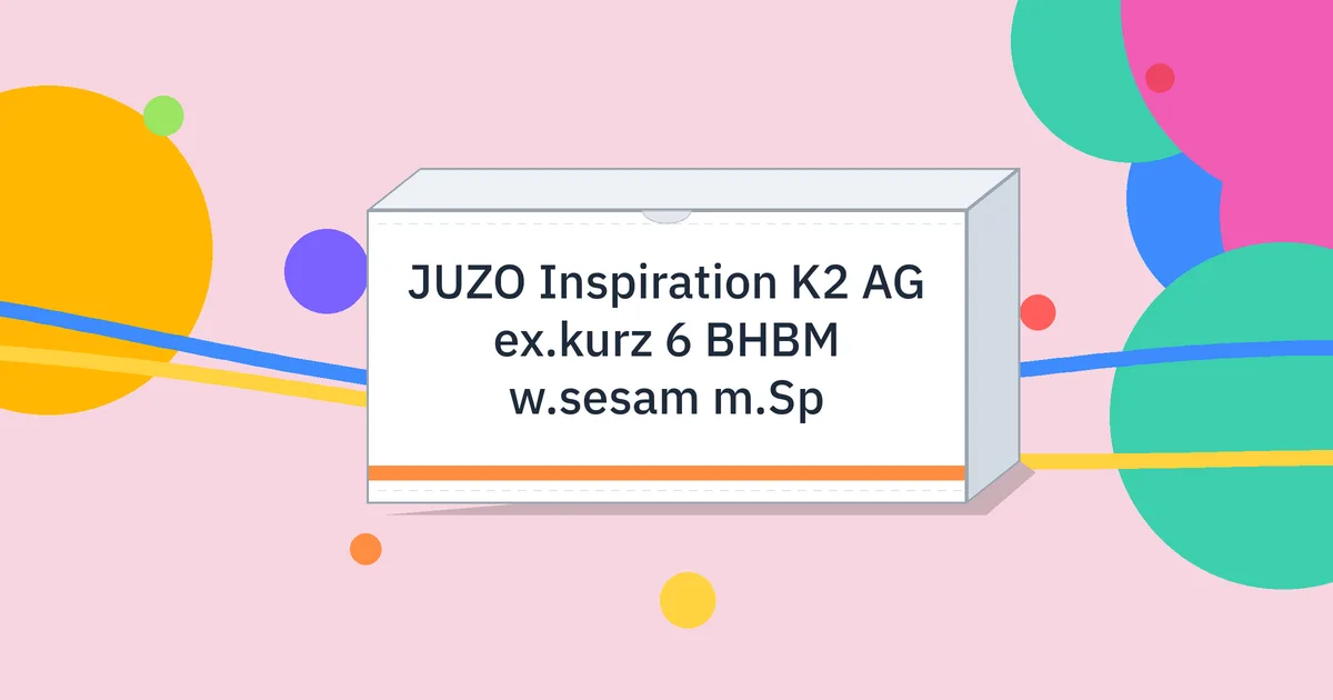 Symbolbild: Packung mit der Aufschrift JUZO Inspiration K2 AG ex.kurz 6 BHBM w.sesam m.Sp (PZN 14883960) – Verfügbarkeit und Bezug in Apotheken in Frankfurt am Main