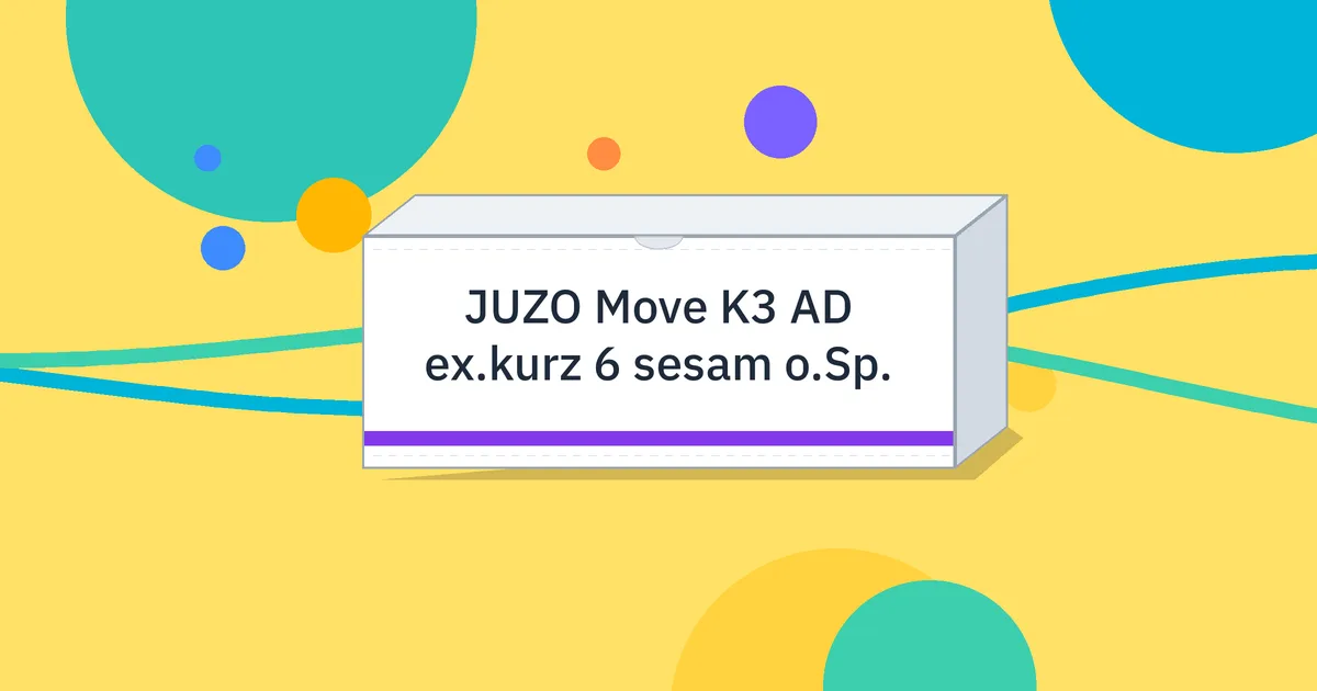 Symbolbild: Packung mit der Aufschrift JUZO Move K3 AD ex.kurz 6 sesam o.Sp. (PZN 18570005) – Verfügbarkeit und Bezug in Apotheken in Frankfurt am Main