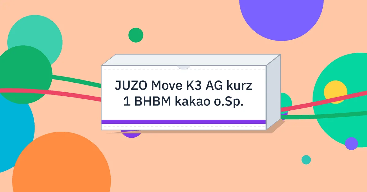Symbolbild: Packung mit der Aufschrift JUZO Move K3 AG kurz 1 BHBM kakao o.Sp. (PZN 18593986) – Verfügbarkeit und Bezug in Apotheken in Frankfurt am Main
