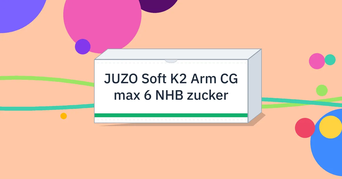 Symbolbild: Packung mit der Aufschrift JUZO Soft K2 Arm CG max 6 NHB zucker (PZN 15512467) – Verfügbarkeit und Bezug in Apotheken in Frankfurt am Main
