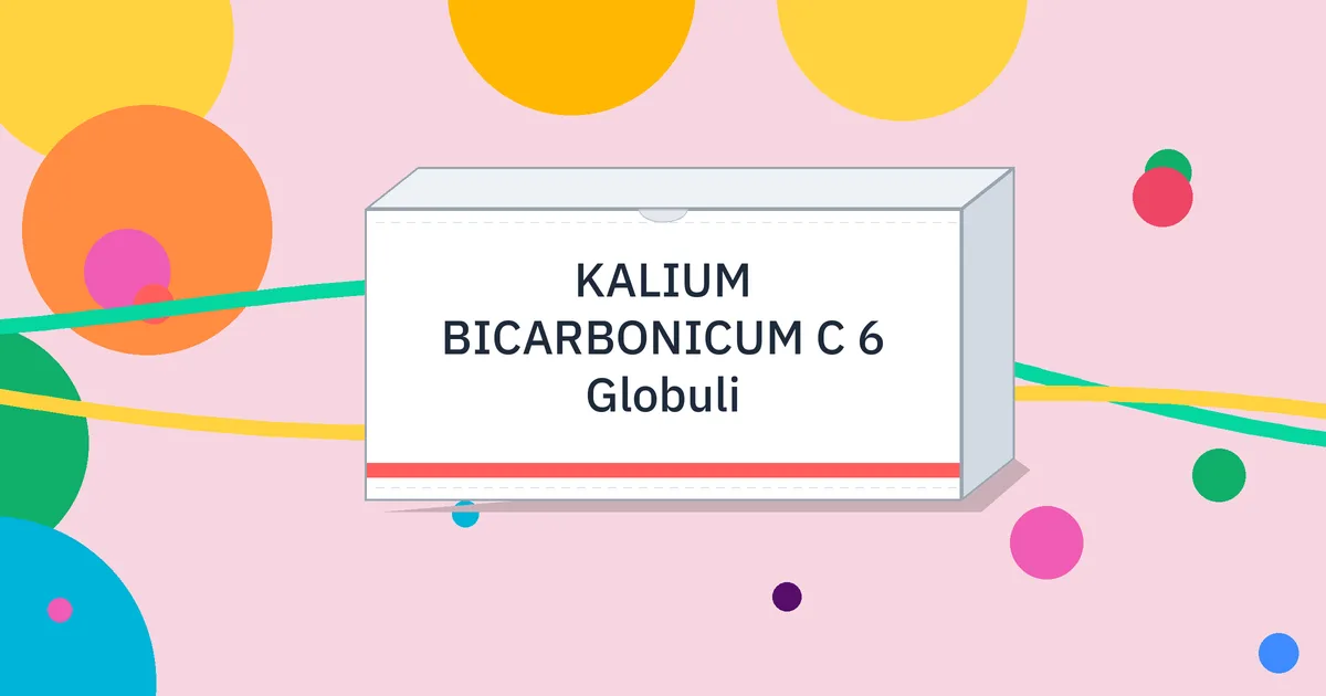 Symbolbild: Packung mit der Aufschrift KALIUM BICARBONICUM C 6 Globuli (PZN 19719886) – Verfügbarkeit und Bezug in Apotheken in Frankfurt am Main