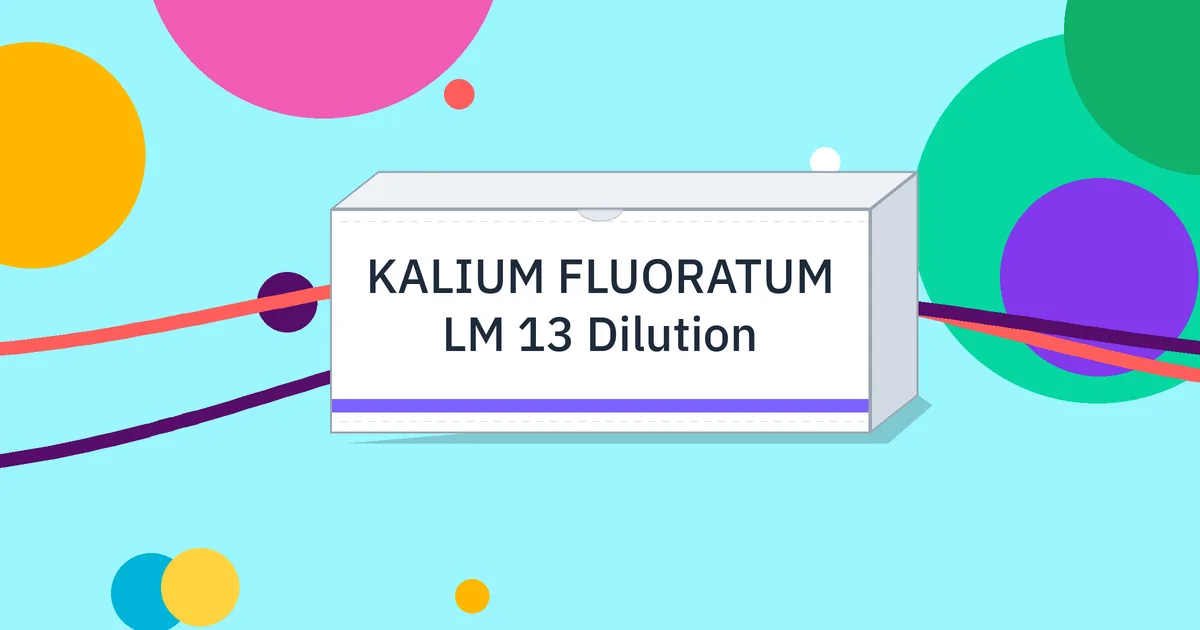 Symbolbild: Packung mit der Aufschrift KALIUM FLUORATUM LM 13 Dilution (PZN 12921521) – Verfügbarkeit und Bezug in Apotheken in Frankfurt am Main