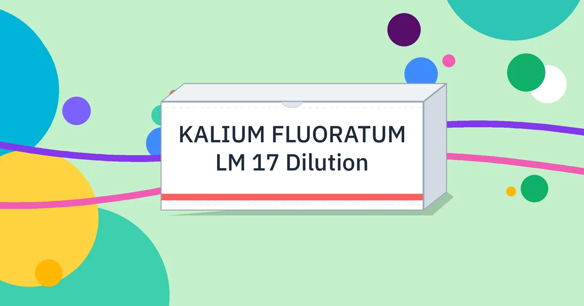 Symbolbild: Packung mit der Aufschrift KALIUM FLUORATUM LM 17 Dilution (PZN 12921567) – Verfügbarkeit und Bezug in Apotheken in Frankfurt am Main