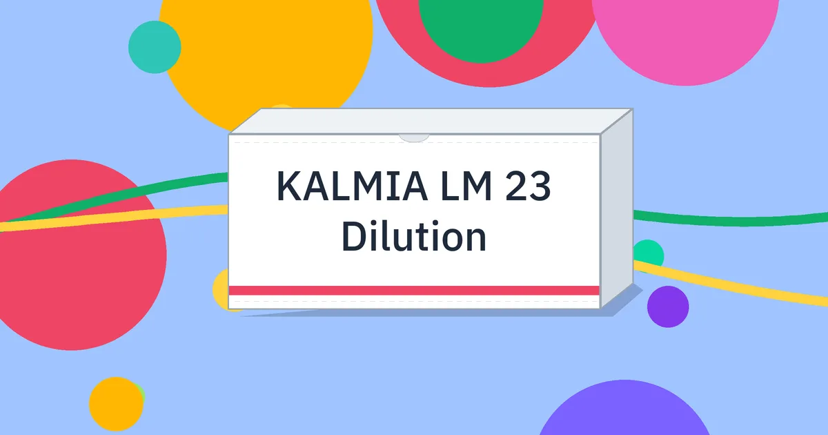 Symbolbild: Packung mit der Aufschrift KALMIA LM 23 Dilution (PZN 12927759) – Verfügbarkeit und Bezug in Apotheken in Frankfurt am Main