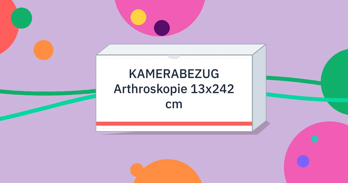 Symbolbild: Packung mit der Aufschrift KAMERABEZUG Arthroskopie 13x242 cm (PZN 10033532) – Verfügbarkeit und Bezug in Apotheken in Frankfurt am Main