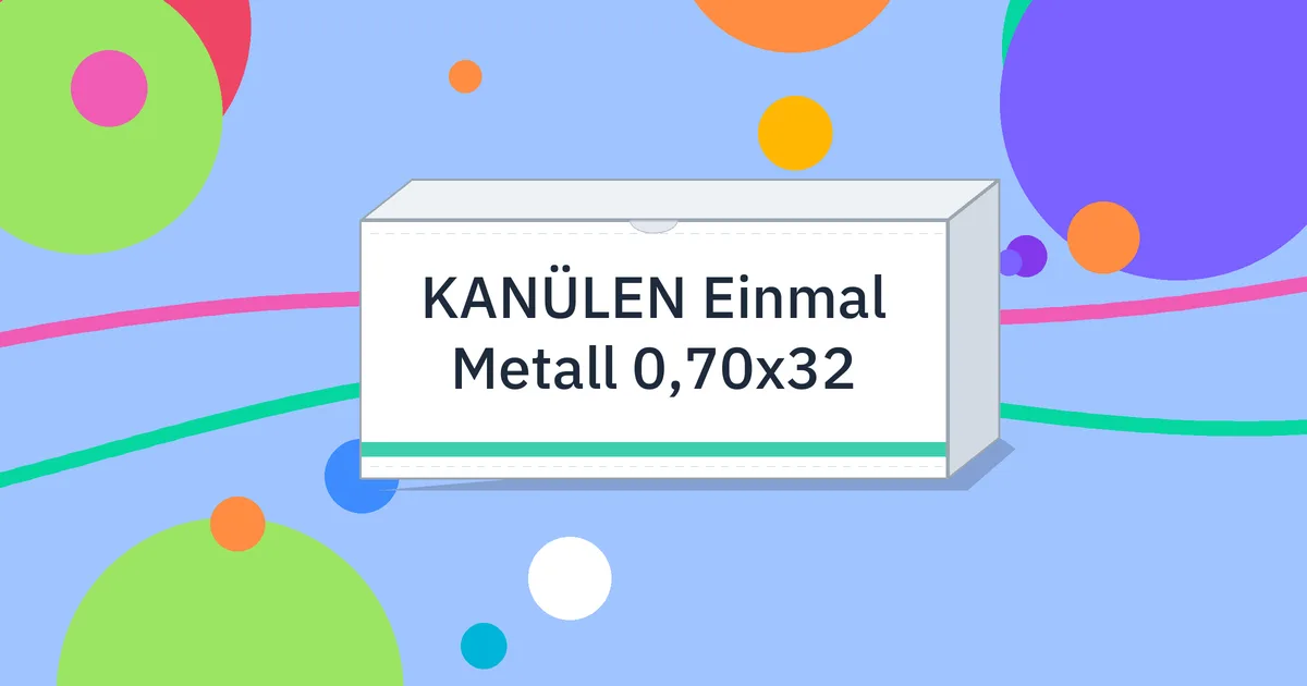 Symbolbild: Packung mit der Aufschrift KANÜLEN Einmal Metall 0,70x32 (PZN 01729335) – Verfügbarkeit und Bezug in Apotheken in Frankfurt am Main
