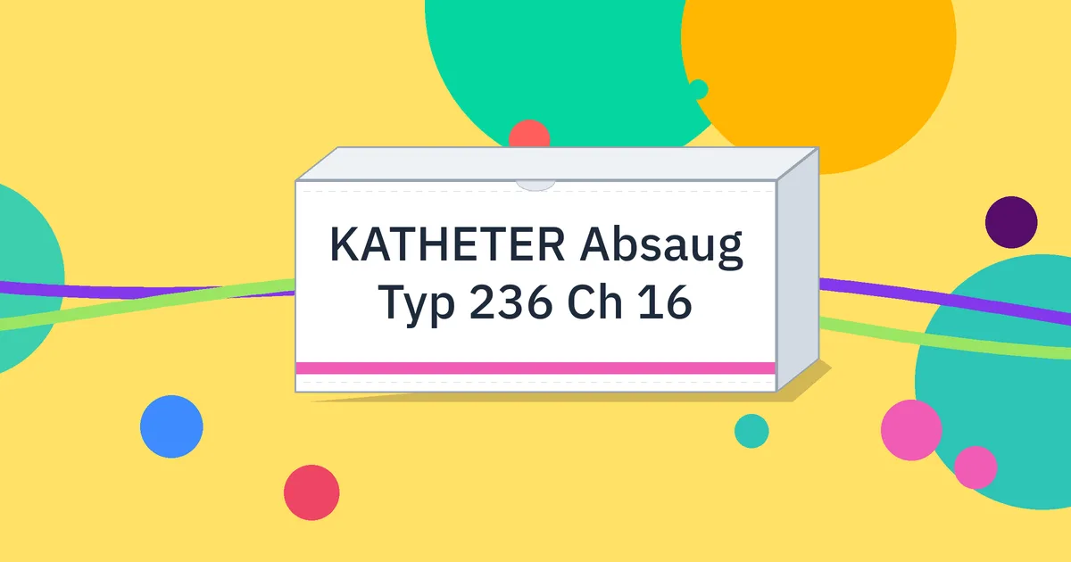 Symbolbild: Packung mit der Aufschrift KATHETER Absaug Typ 236 Ch 16 (PZN 00260356) – Verfügbarkeit und Bezug in Apotheken in Frankfurt am Main