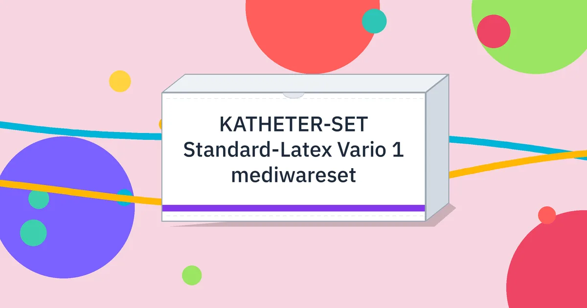 Symbolbild: Packung mit der Aufschrift KATHETER-SET Standard-Latex Vario 1 mediwareset (PZN 19555999) – Verfügbarkeit und Bezug in Apotheken in Frankfurt am Main