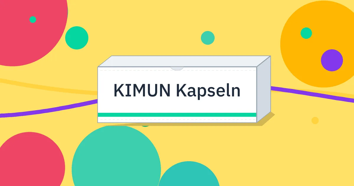 Symbolbild: Packung mit der Aufschrift KIMUN Kapseln (PZN 01878868) – Verfügbarkeit und Bezug in Apotheken in Frankfurt am Main