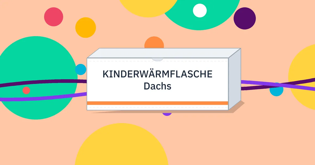 Symbolbild: Packung mit der Aufschrift KINDERWÄRMFLASCHE Dachs (PZN 08654847) – Verfügbarkeit und Bezug in Apotheken in Frankfurt am Main