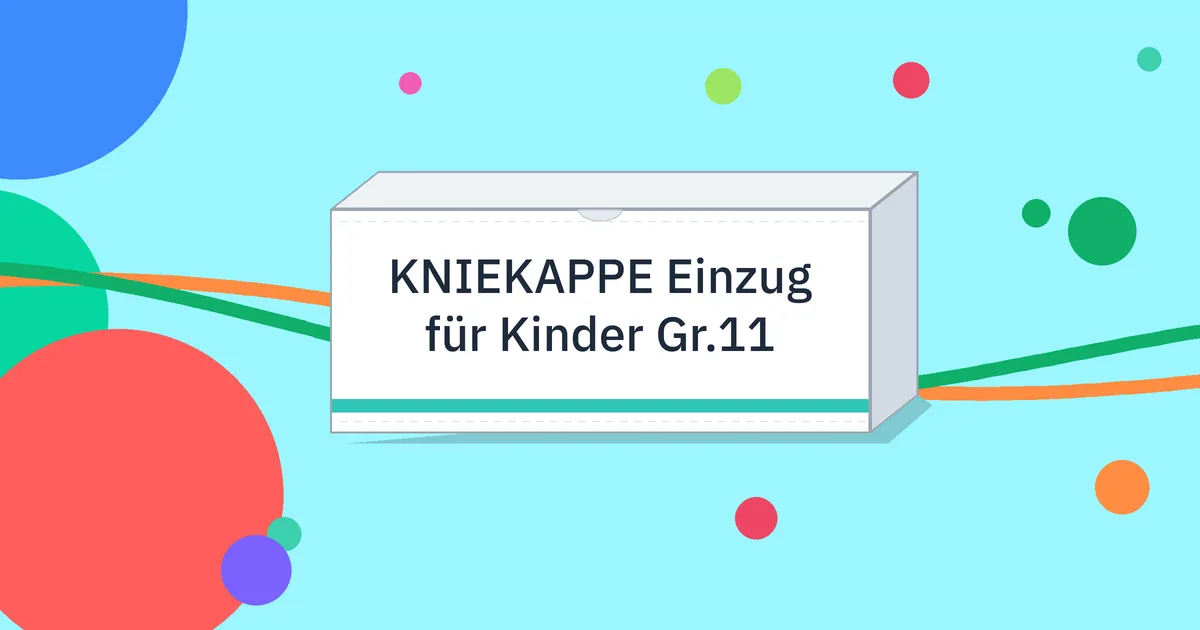 Symbolbild: Packung mit der Aufschrift KNIEKAPPE Einzug für Kinder Gr.11 (PZN 01738713) – Verfügbarkeit und Bezug in Apotheken in Frankfurt am Main