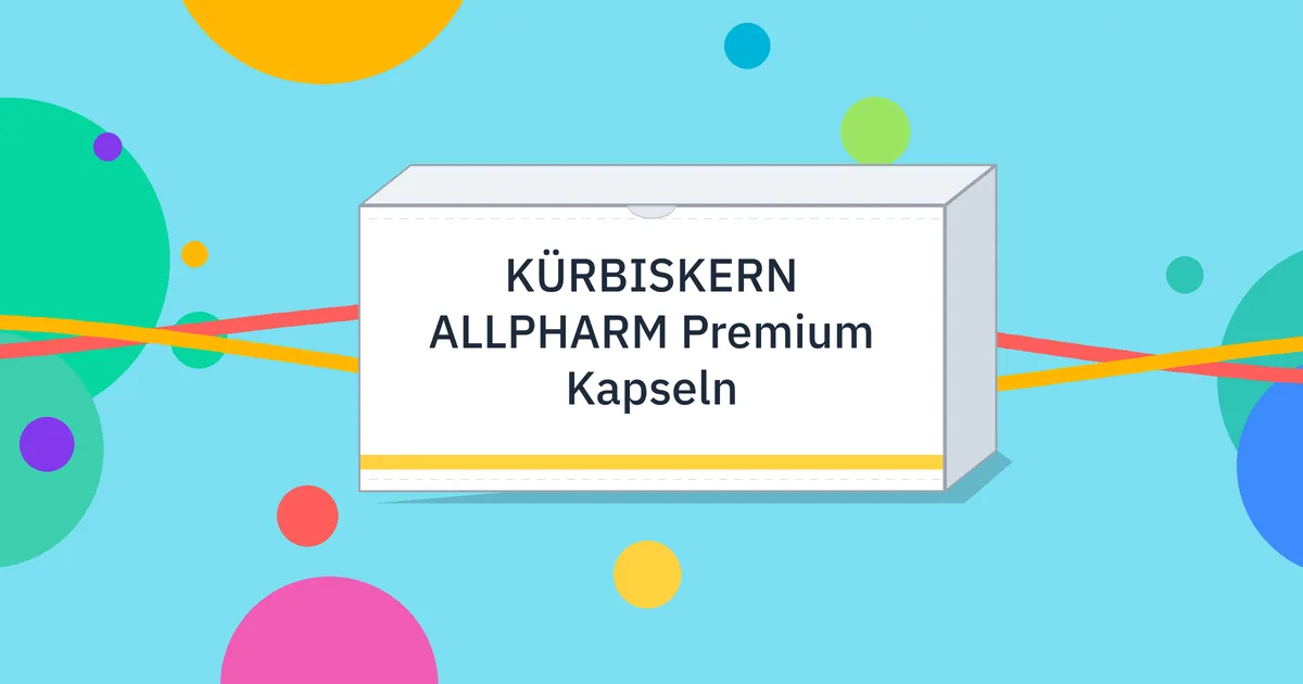 Symbolbild: Packung mit der Aufschrift KÜRBISKERN ALLPHARM Premium Kapseln (PZN 13839052) – Verfügbarkeit und Bezug in Apotheken in Frankfurt am Main