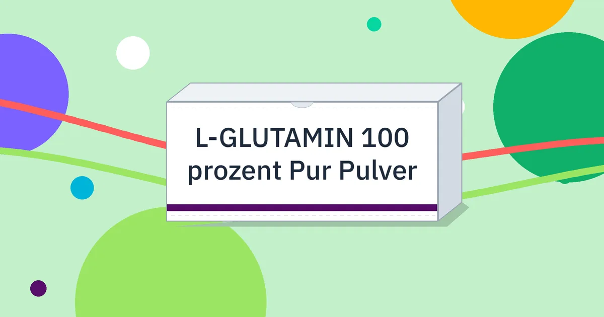 Symbolbild: Packung mit der Aufschrift L-GLUTAMIN 100 prozent Pur Pulver (PZN 01498410) – Verfügbarkeit und Bezug in Apotheken in Frankfurt am Main