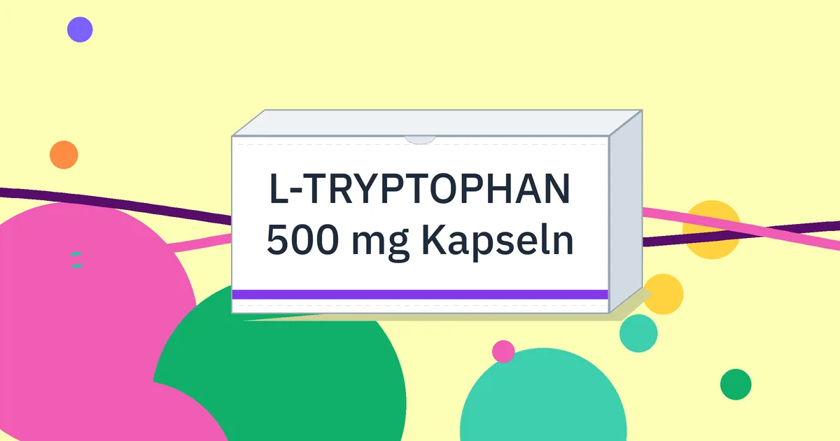Symbolbild: Packung mit der Aufschrift L-TRYPTOPHAN 500 mg Kapseln (PZN 09612331) – Verfügbarkeit und Bezug in Apotheken in Frankfurt am Main