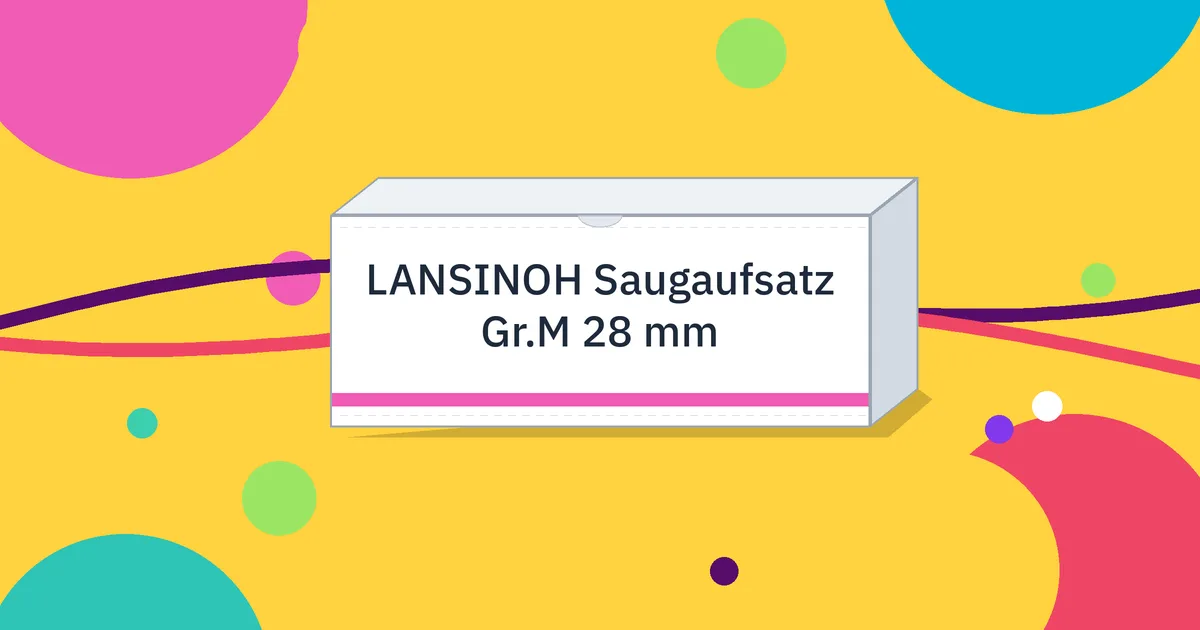 Symbolbild: Packung mit der Aufschrift LANSINOH Saugaufsatz Gr.M 28 mm (PZN 19441379) – Verfügbarkeit und Bezug in Apotheken in Frankfurt am Main