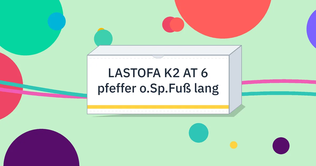 Symbolbild: Packung mit der Aufschrift LASTOFA K2 AT 6 pfeffer o.Sp.Fuß lang (PZN 14152021) – Verfügbarkeit und Bezug in Apotheken in Frankfurt am Main