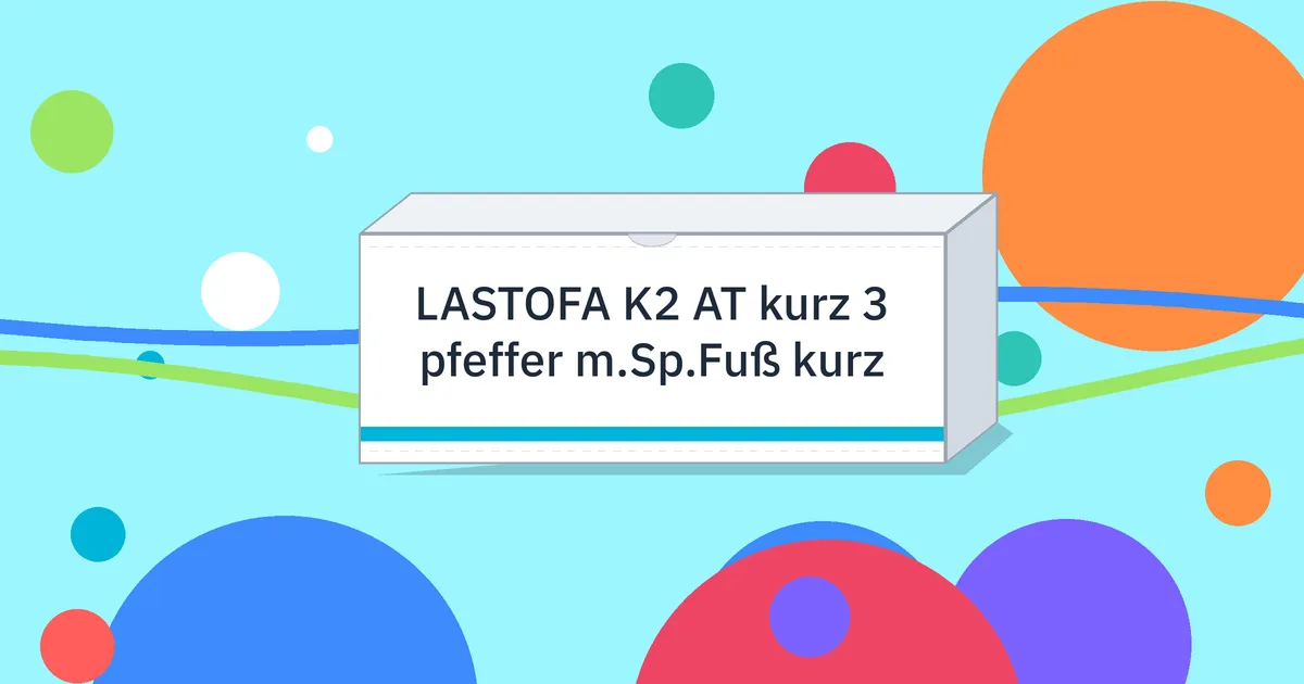 Symbolbild: Packung mit der Aufschrift LASTOFA K2 AT kurz 3 pfeffer m.Sp.Fuß kurz (PZN 13809200) – Verfügbarkeit und Bezug in Apotheken in Frankfurt am Main