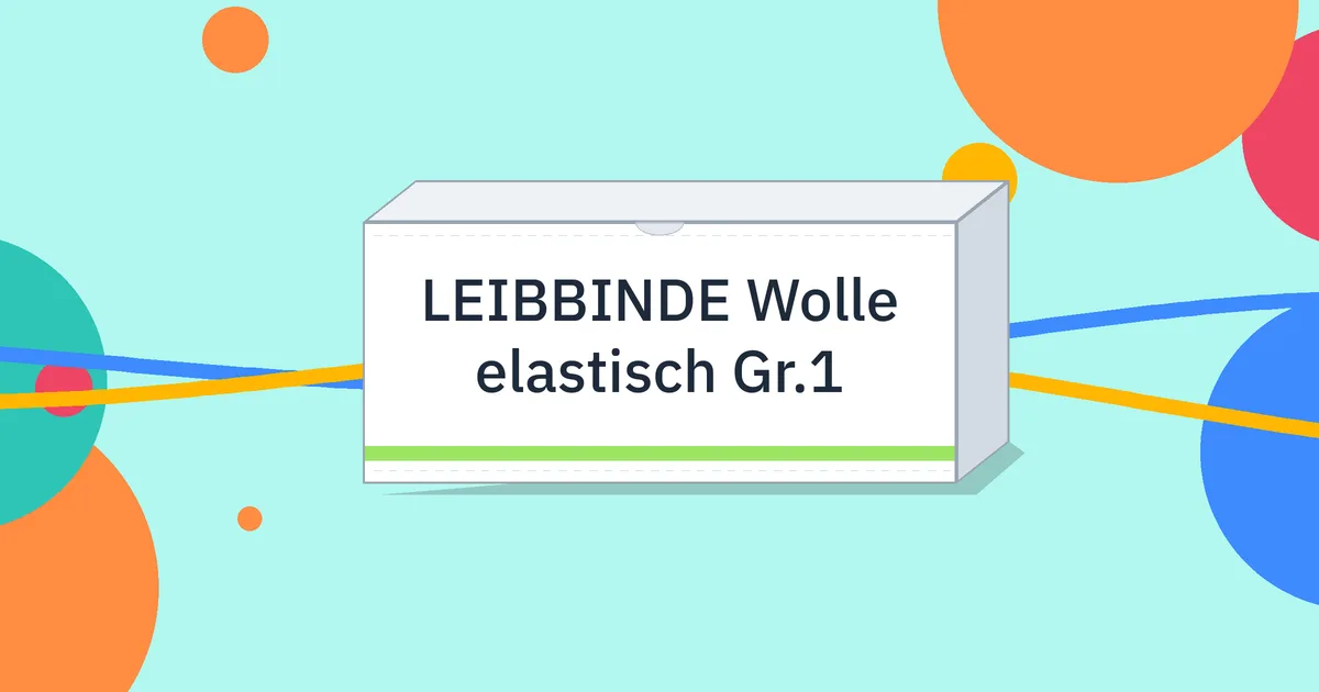 Symbolbild: Packung mit der Aufschrift LEIBBINDE Wolle elastisch Gr.1 (PZN 01966466) – Verfügbarkeit und Bezug in Apotheken in Frankfurt am Main