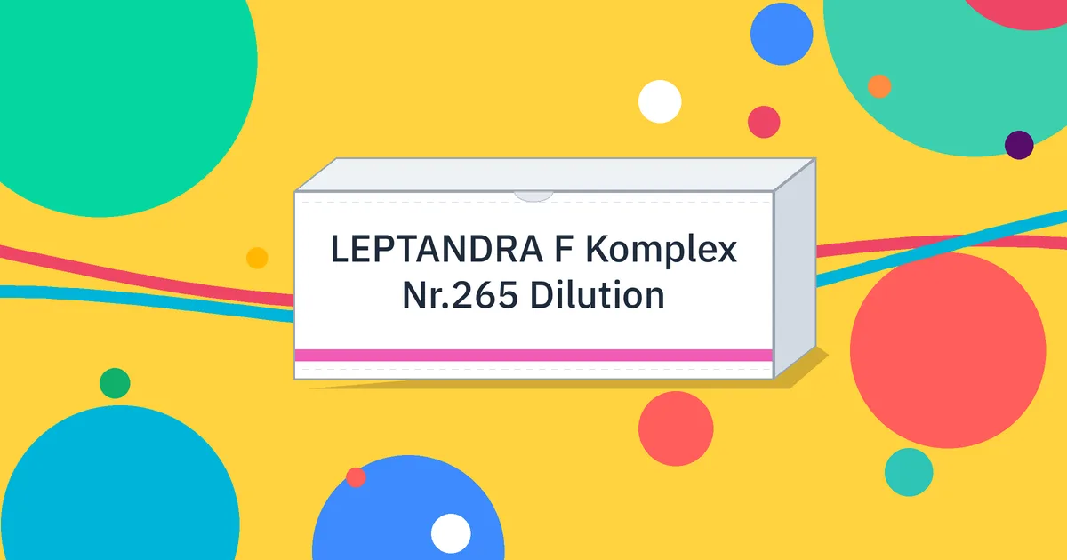 Symbolbild: Packung mit der Aufschrift LEPTANDRA F Komplex Nr.265 Dilution (PZN 01013192) – Verfügbarkeit und Bezug in Apotheken in Frankfurt am Main