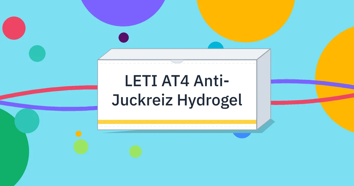 Symbolbild: Packung mit der Aufschrift LETI AT4 Anti-Juckreiz Hydrogel (PZN 15252960) – Verfügbarkeit und Bezug in Apotheken in Frankfurt am Main