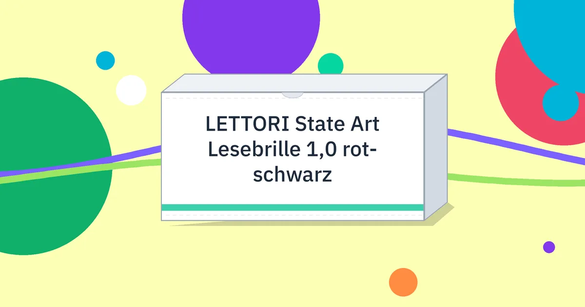Symbolbild: Packung mit der Aufschrift LETTORI State Art Lesebrille 1,0 rot-schwarz (PZN 11056239) – Verfügbarkeit und Bezug in Apotheken in Frankfurt am Main