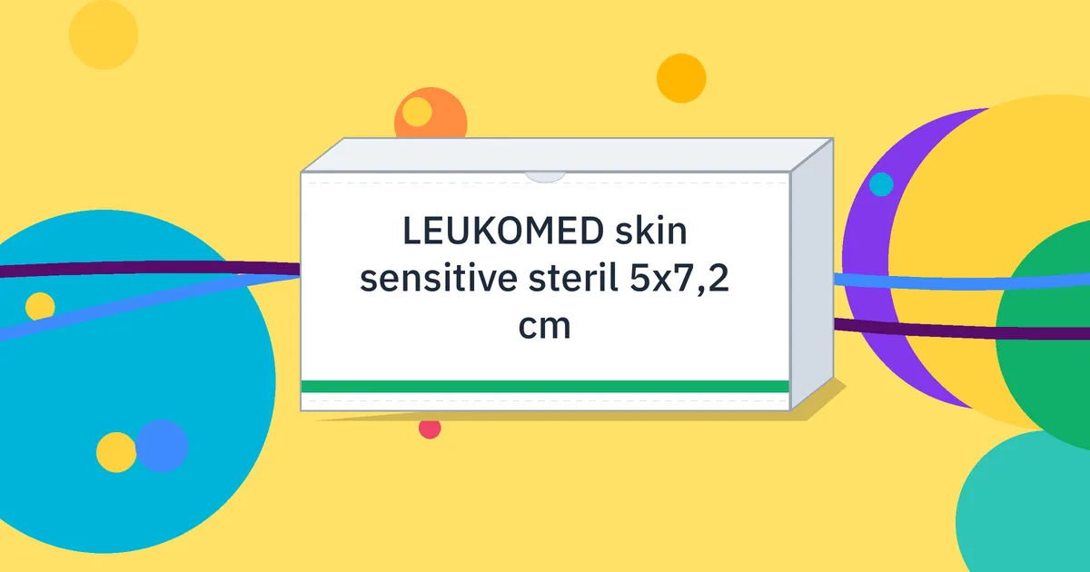 Symbolbild: Packung mit der Aufschrift LEUKOMED skin sensitive steril 5x7,2 cm (PZN 18192069) – Verfügbarkeit und Bezug in Apotheken in Frankfurt am Main