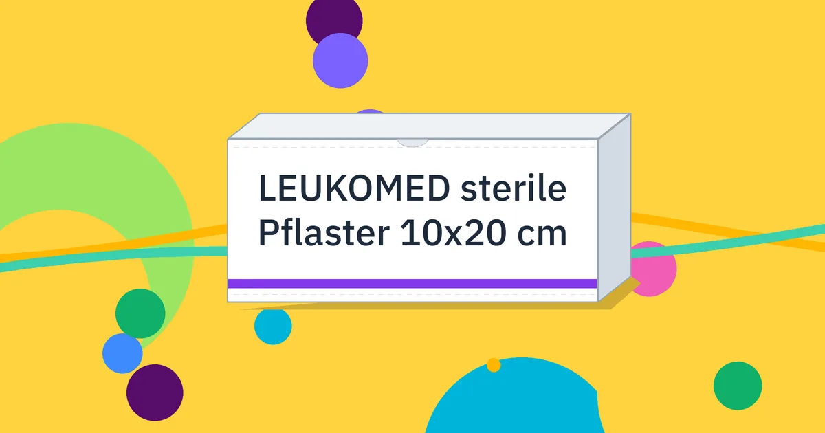Symbolbild: Packung mit der Aufschrift LEUKOMED sterile Pflaster 10x20 cm (PZN 19922015) – Verfügbarkeit und Bezug in Apotheken in Frankfurt am Main
