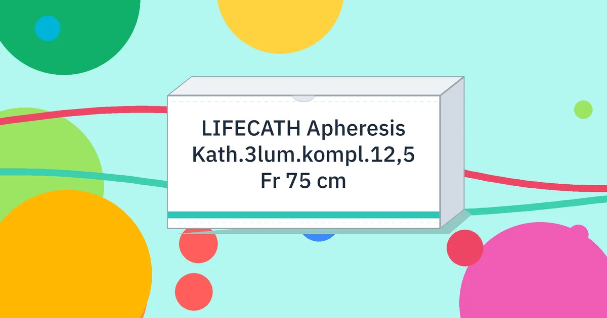 Symbolbild: Packung mit der Aufschrift LIFECATH Apheresis Kath.3lum.kompl.12,5 Fr 75 cm (PZN 09397743) – Verfügbarkeit und Bezug in Apotheken in Frankfurt am Main