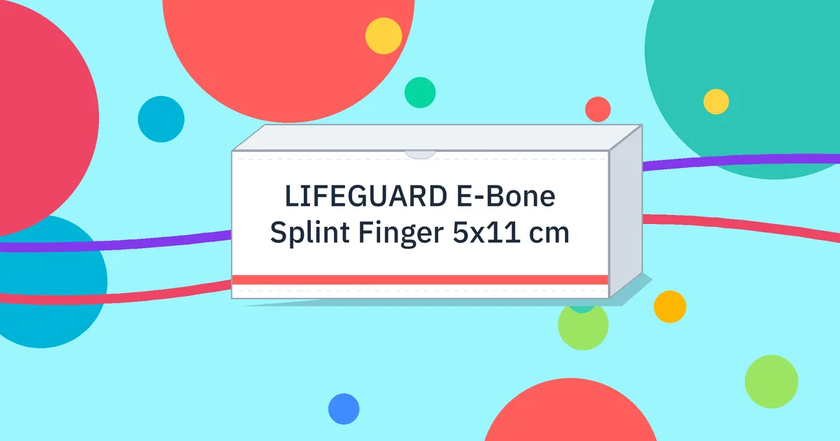 Symbolbild: Packung mit der Aufschrift LIFEGUARD E-Bone Splint Finger 5x11 cm (PZN 02819158) – Verfügbarkeit und Bezug in Apotheken in Frankfurt am Main