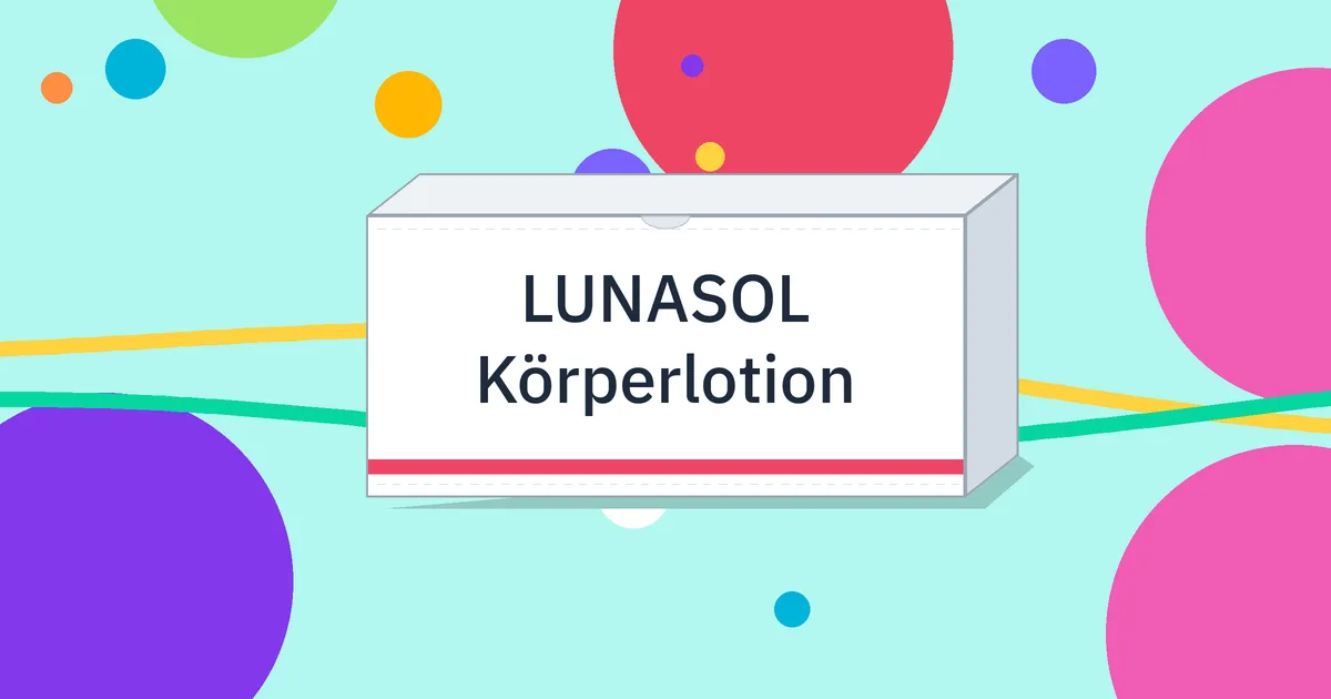 Symbolbild: Packung mit der Aufschrift LUNASOL Körperlotion (PZN 19755327) – Verfügbarkeit und Bezug in Apotheken in Frankfurt am Main