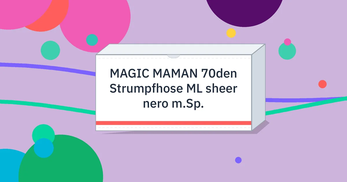 Symbolbild: Packung mit der Aufschrift MAGIC MAMAN 70den Strumpfhose ML sheer nero m.Sp. (PZN 16190480) – Verfügbarkeit und Bezug in Apotheken in Frankfurt am Main